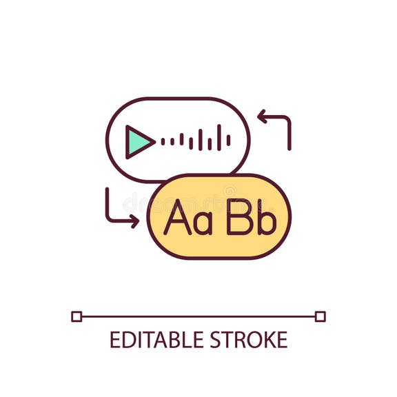 Thin Line Icon with Assistive Technology in AI Concept Stock Vector ...