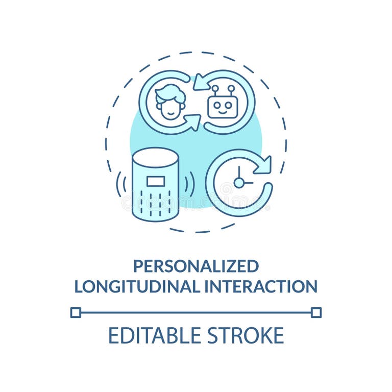 Thin Line Icon Personalized Longitudinal Interaction Concept Stock ...