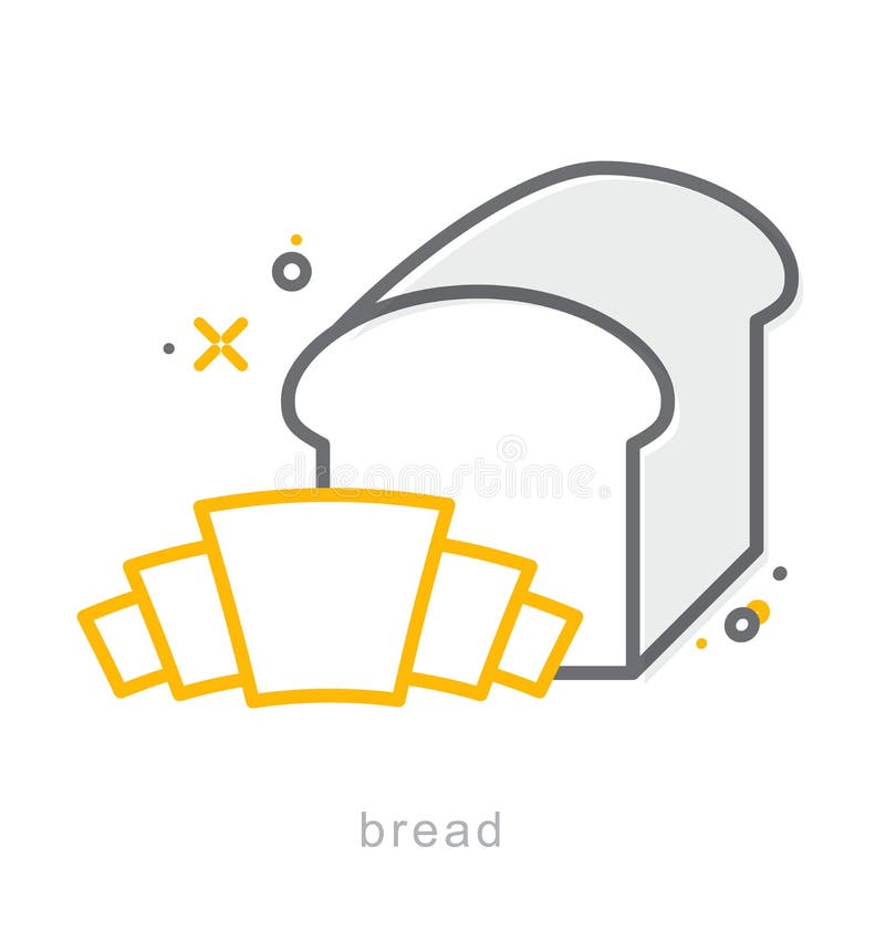 Thin line icons, Bread stock vector. Illustration of isolated - 84639735