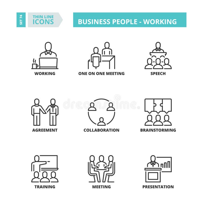 People Flat Icons. Professions and Roles Stock Vector - Illustration of ...