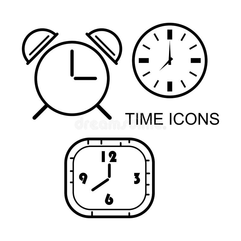 Thin Line Icons for Clock,vector Illustration Stock Vector ...