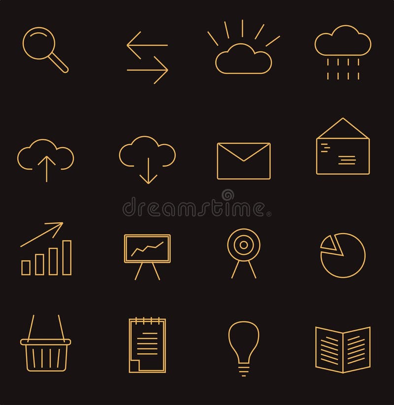 Thin Line Icons for Designs Stock Illustration - Illustration of thin ...