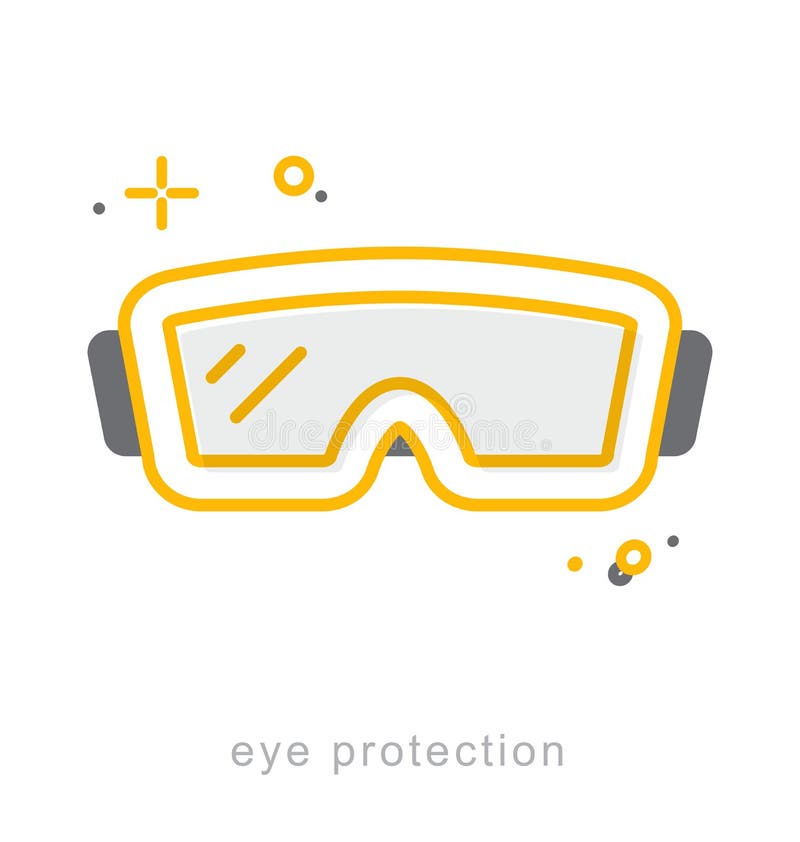 Thin Line Icons, Eye Protection Stock Vector - Illustration of ...