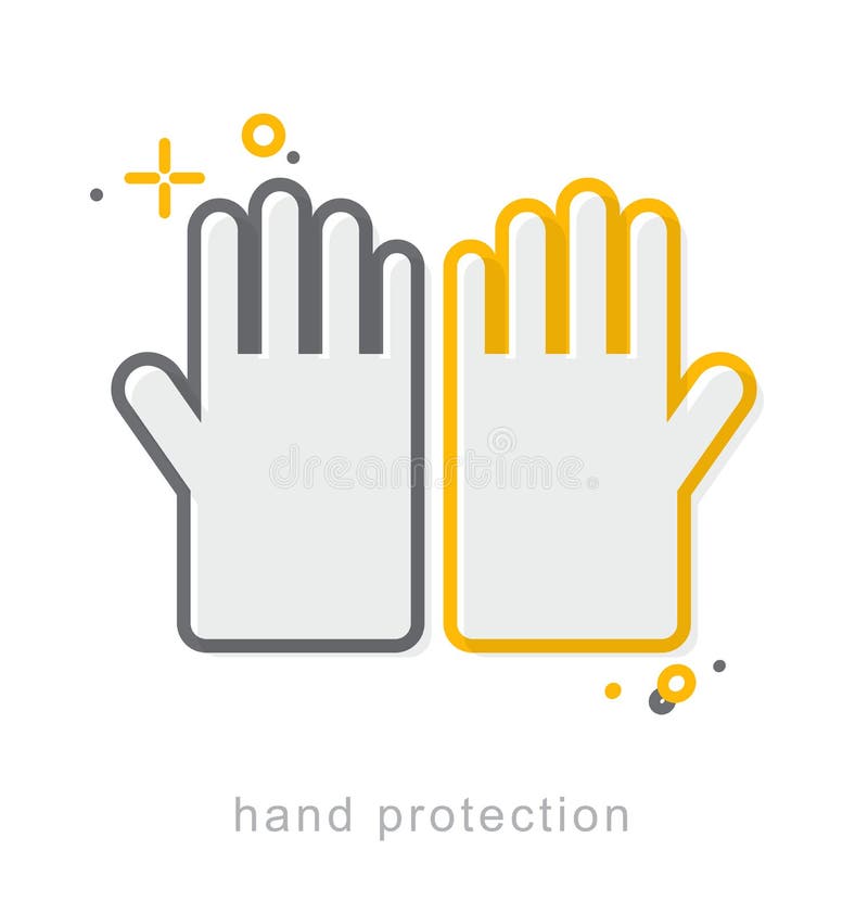 Thin Line Icons Hand Protection 3 Stock Illustrations – 1 Thin Line ...