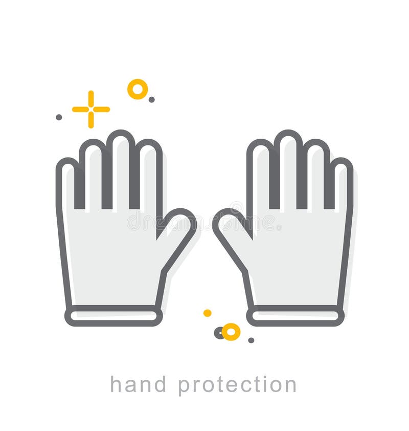 Thin Line Icons, Hand Protection Stock Vector - Illustration of yellow ...