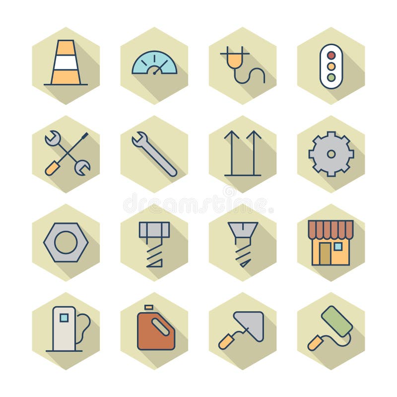 Thin Line Icons For Technology Industry And Science Stock Vector