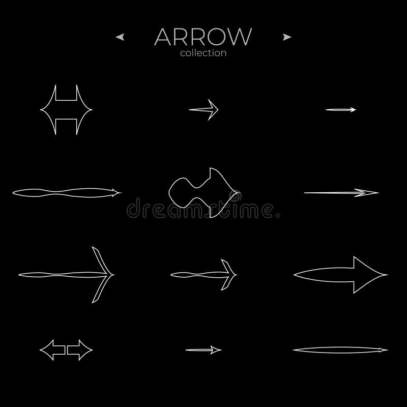 Line Arrow Icon Set. Line Icons Collection. Modern Vector Symbols ...