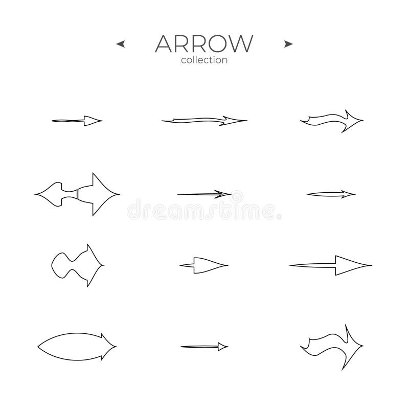 Line Arrow Icon Set. Line Icons Collection. Modern Vector Symbols. Stock Vector - Illustration ...