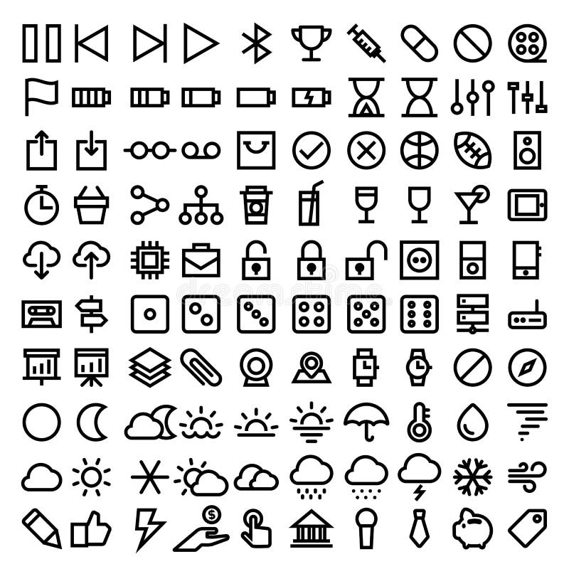 Minimalist Icon Set stock vector. Illustration of graphic - 30560018