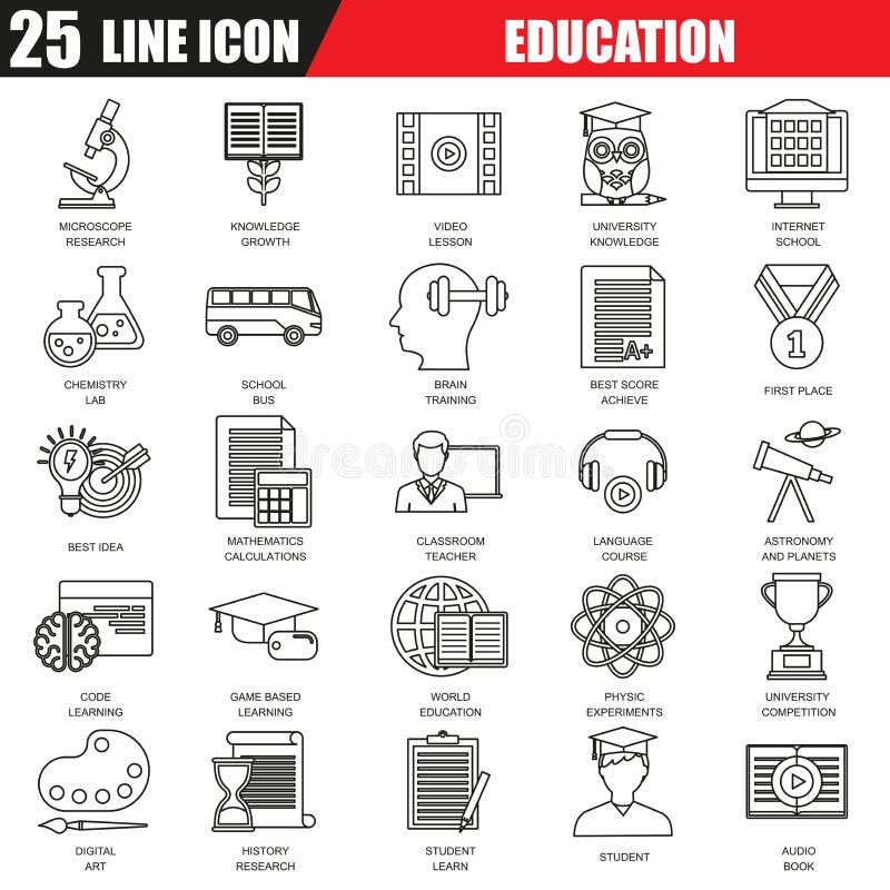 Online Education Icon Set. Included the Icons As Graduated, Books ...