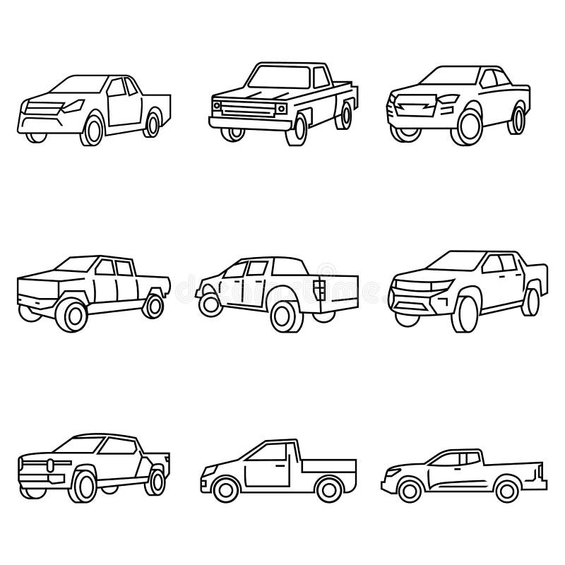 Pick Up Truck Drawing Outline