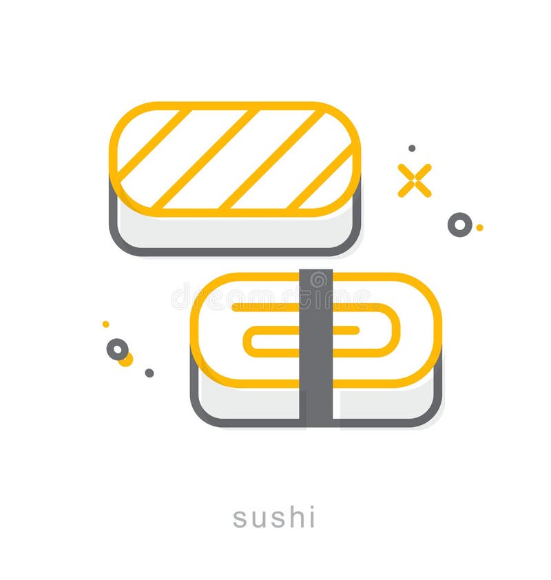 Thin line icons, Sushi stock vector. Illustration of meal - 84642751