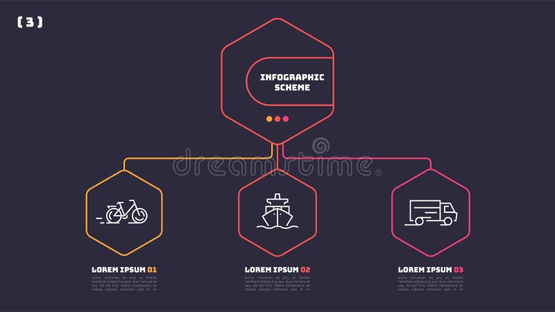 Thin Line Infographic Scheme with 3 Options. Vector Template for Web ...
