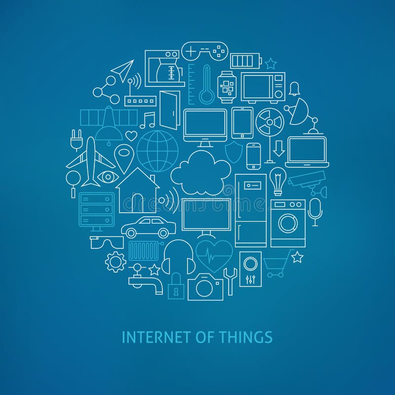 Industrial Internet of Things Illustration Background. World Wide Web ...