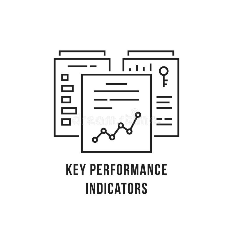 Thin Line Key Performance Indicator Icon Stock Vector - Illustration of ...