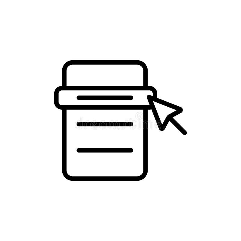 Thin Line Menu Scrolling Icon Stock Illustration - Illustration of ...