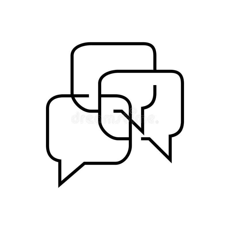 Thin line message icon. stock vector. Illustration of bubble - 97362505