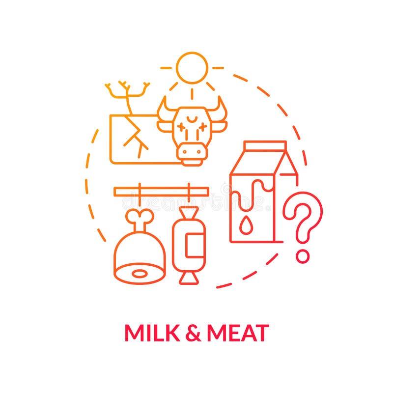 Thin Line Milk and Meat Icon Heatflation Concept Stock Vector ...