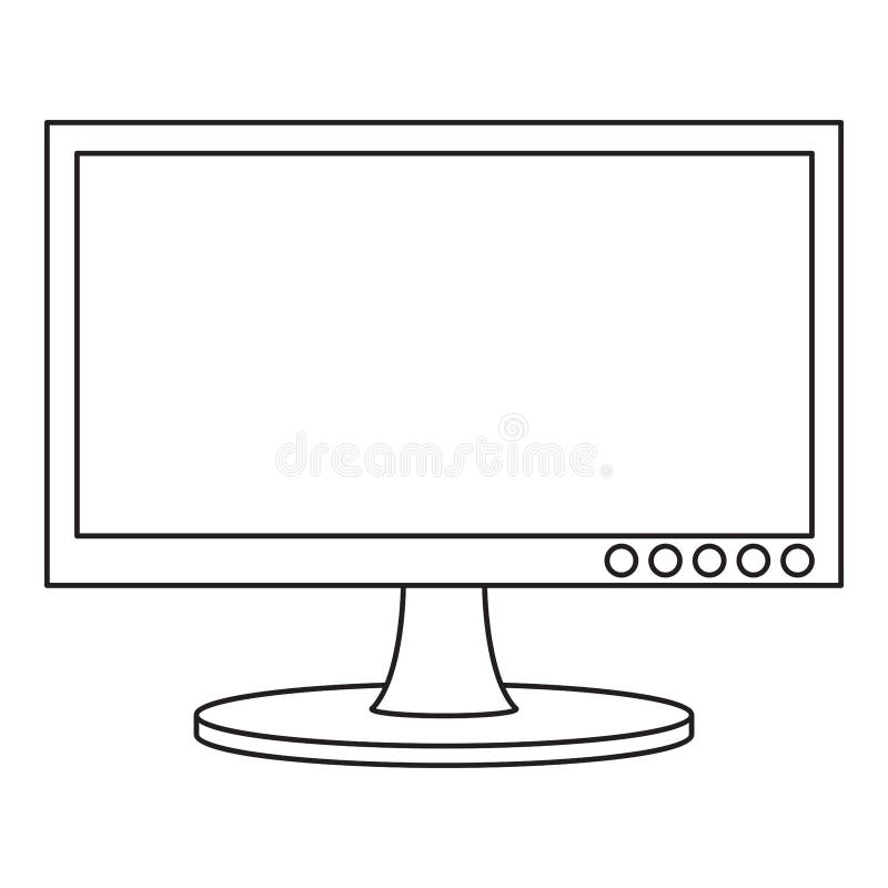 Thin line monitor stock vector. Illustration of simple - 258001654