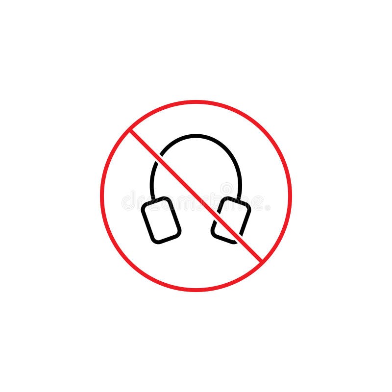Illustration Sign Prohibited Headphones On White Background. Stock ...