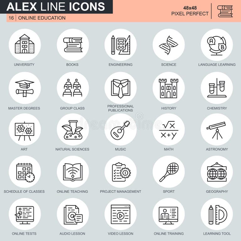 Learning Management Thinking Icons Stock Illustrations – 335 Learning ...