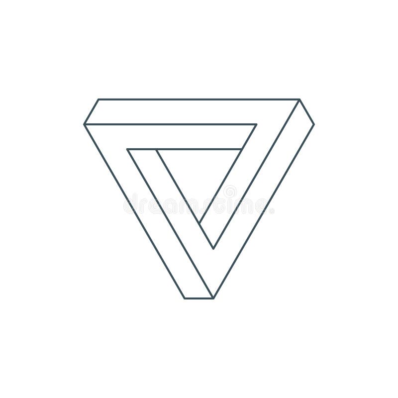 Thin Line Penrose Triangle or Impossible Triangle Stock Vector ...
