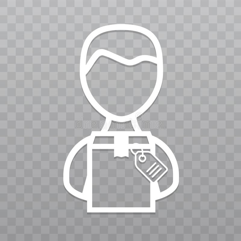 Thin Line People with Package Icon. Postman Icon Stock Illustration ...