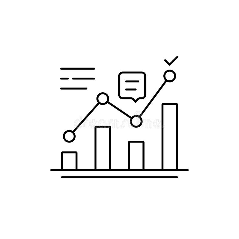 Thin Line Positive Analytics Like Kpi Icon Stock Vector - Illustration ...