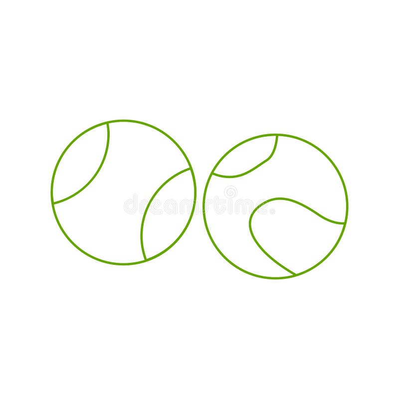 Thin line tennis ball stock vector. Illustration of design - 259464813