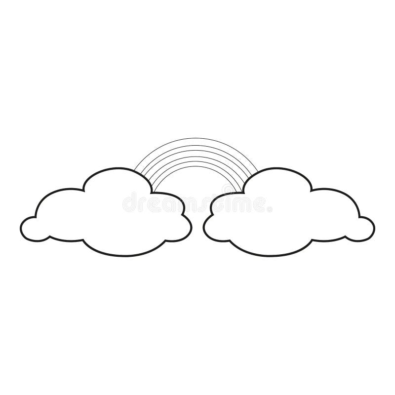 Thin line rainbow stock vector. Illustration of flat - 258131975