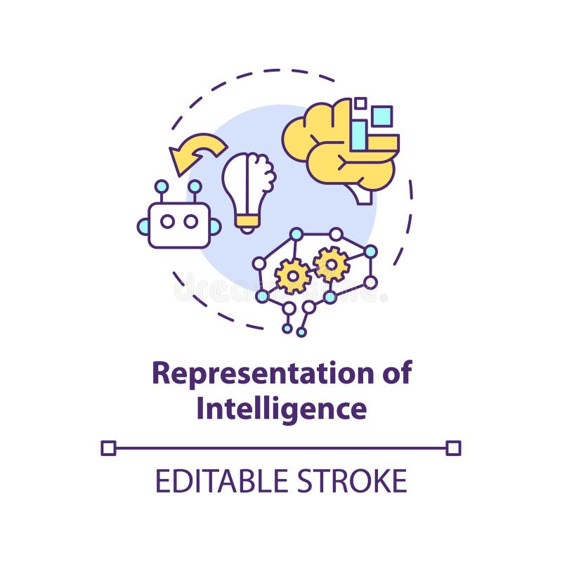 Thin Line Representation of Intelligence Icon Concept Stock Vector ...
