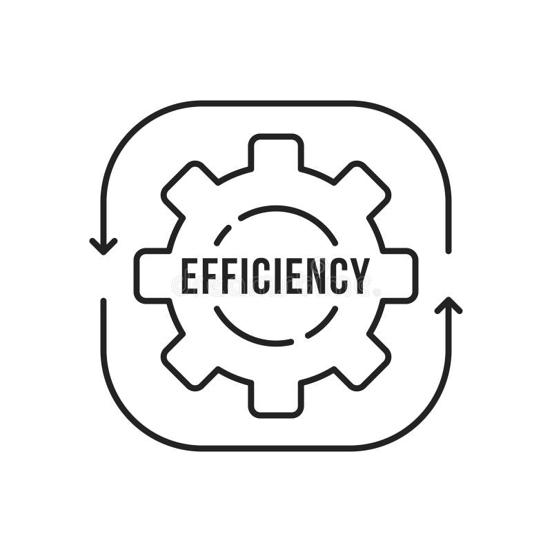 Thin Line Rotating Gearwheel Like Efficiency Icon Stock Vector ...