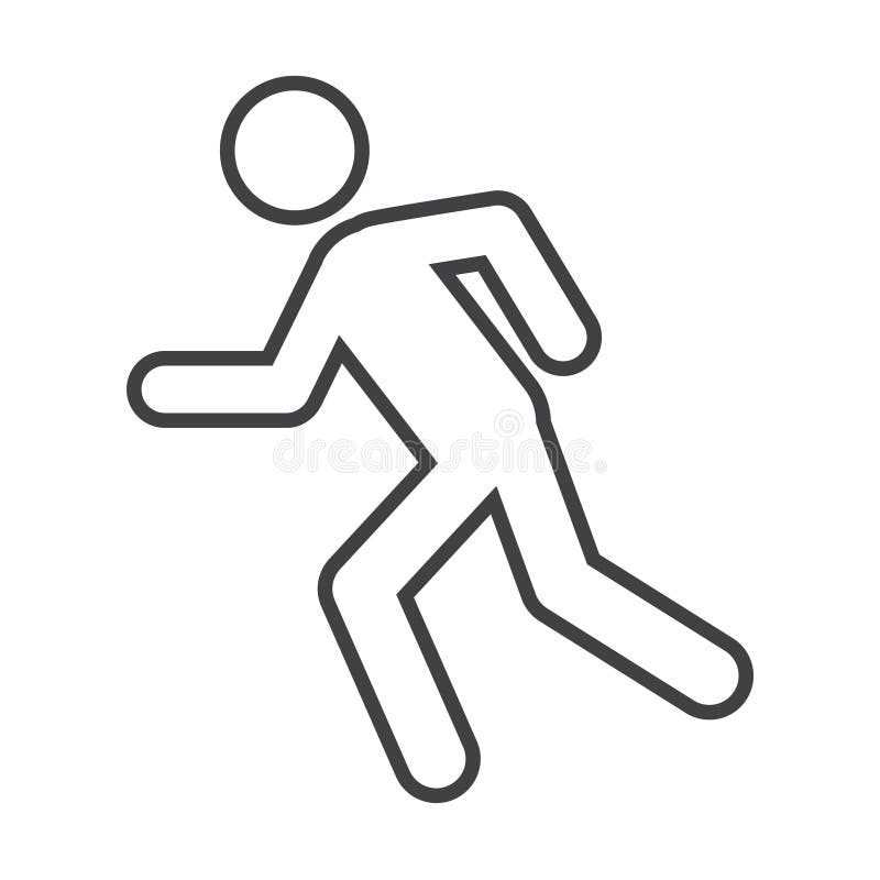 Thin line run icon stock vector. Illustration of running - 105440865