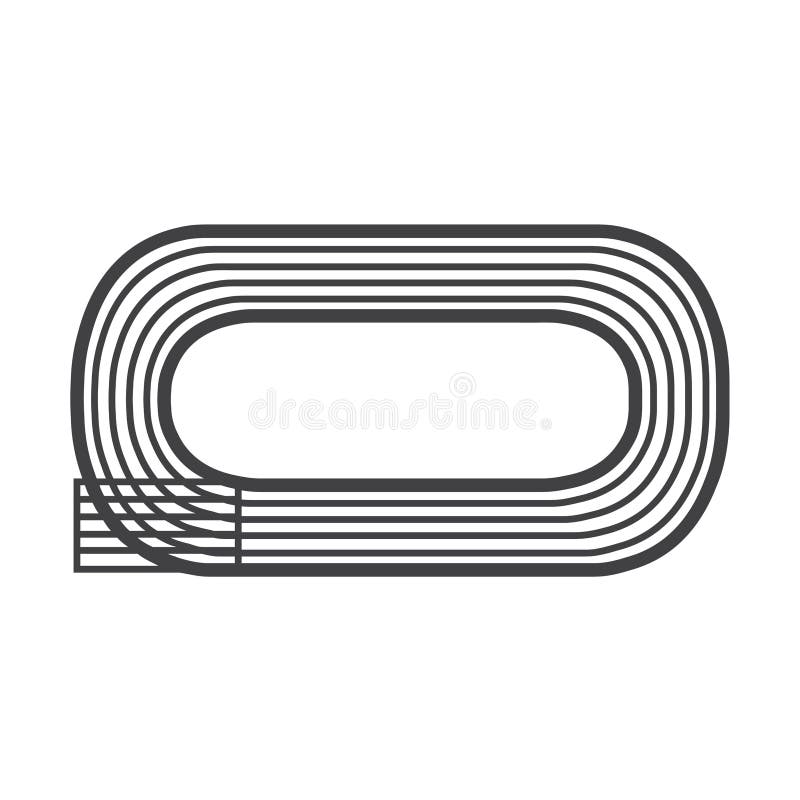 Thin Line Running Track Icon Stock Vector - Illustration of cartoon ...