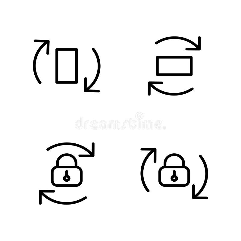 Thin Line Screen Rotation Lock Icons Stock Illustrations – 2 Thin Line ...
