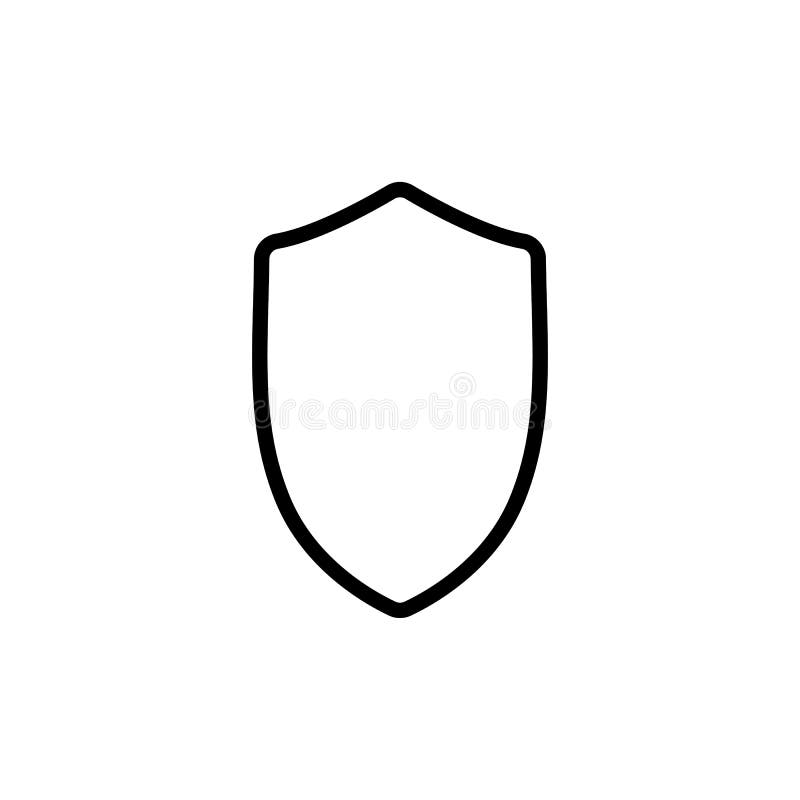 Thin Line Security Shield Icon Stock Illustration - Illustration of ...