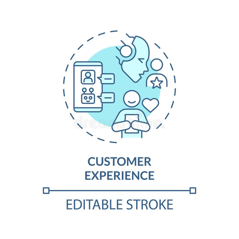 Thin Line Simple Blue Customer Experience Icon Concept Stock Vector ...