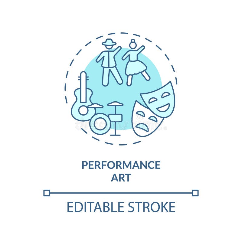 Thin Line Simple Blue Performance Art Icon Concept Stock Illustration ...