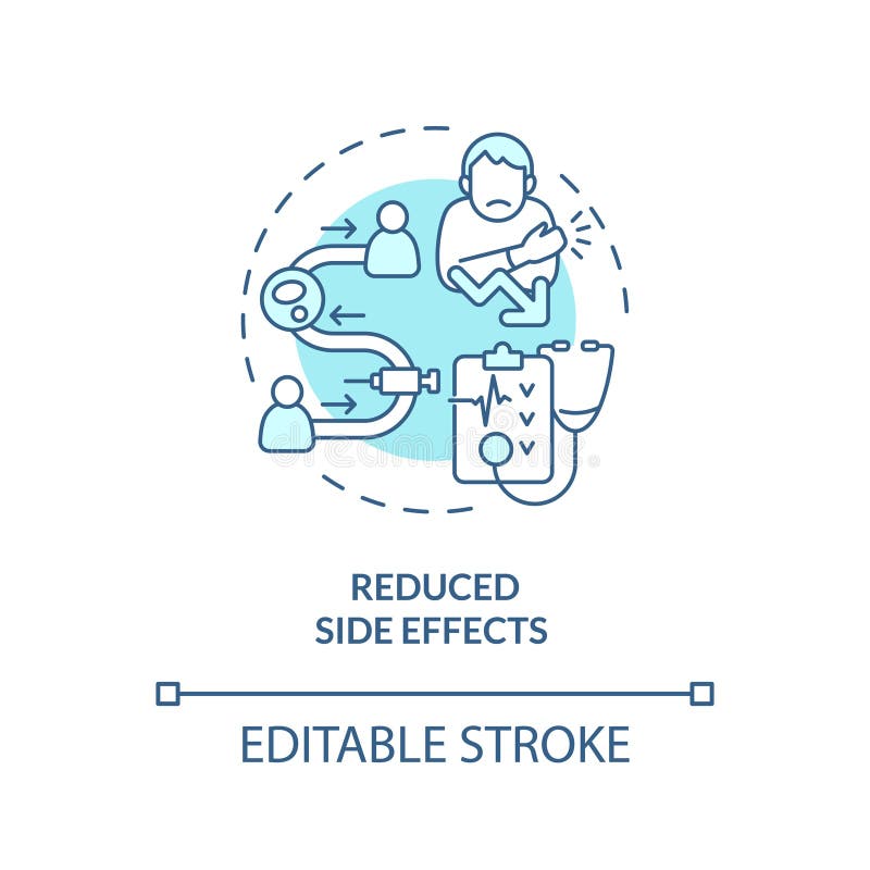 Thin Line Simple Blue Reduced Side Effects Icon Concept Stock Vector ...