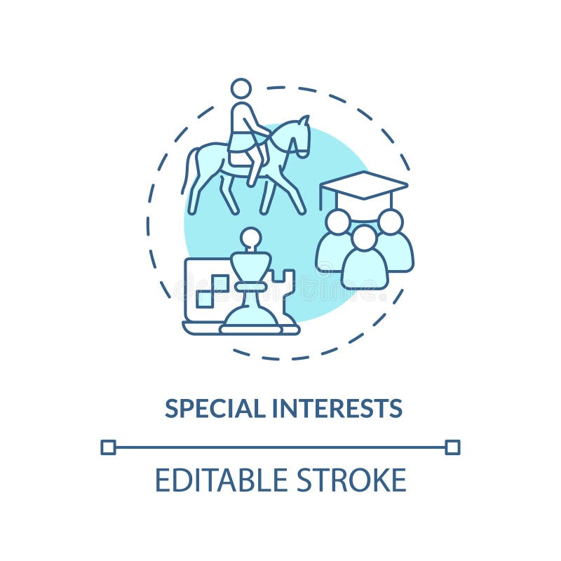 Thin Line Simple Blue Special Interests Icon Concept Stock Illustration ...