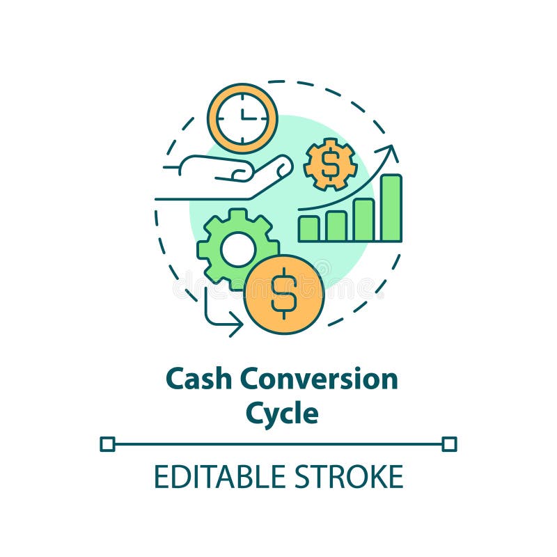 Thin Line Simple Colorful Cash Conversion Cycle Icon Concept Stock ...
