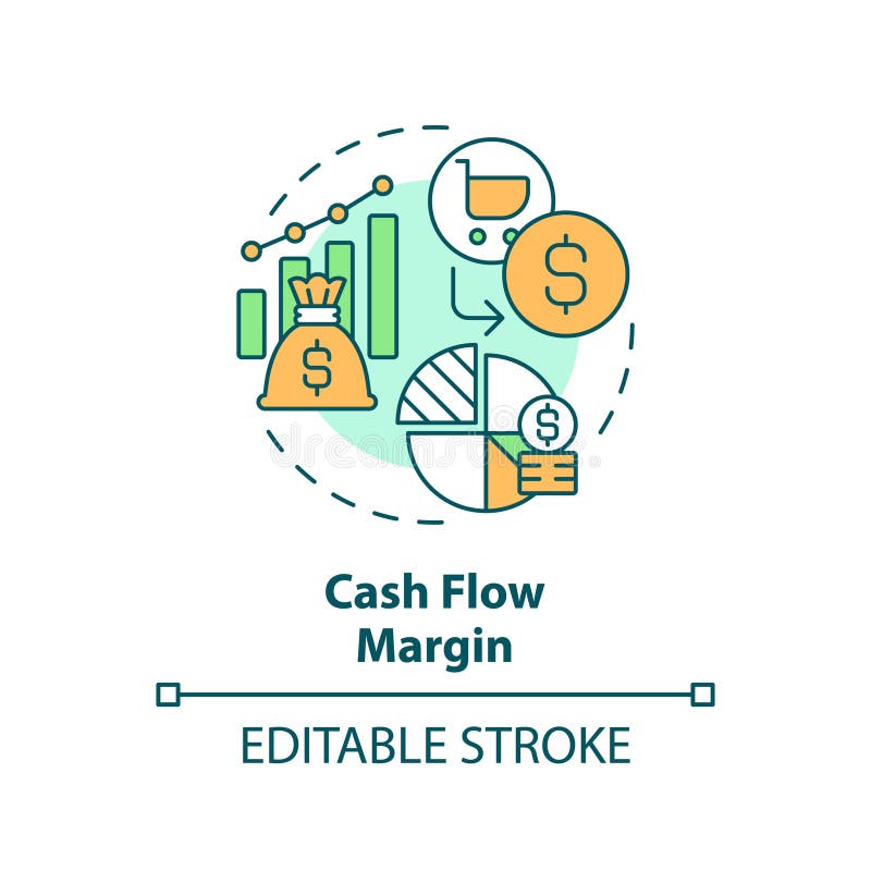 Thin Line Simple Colorful Cash Flow Margin Icon Concept Stock ...