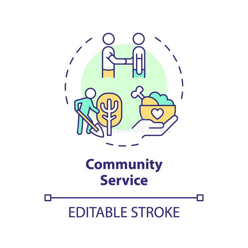 Thin Line Simple Colorful Community Service Icon Concept Stock ...