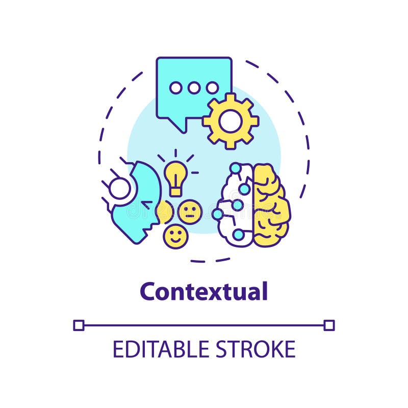 Thin Line Simple Colorful Contextual Icon Concept Stock Vector ...