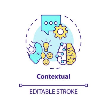 Thin Line Simple Colorful Contextual Icon Concept Stock Vector ...