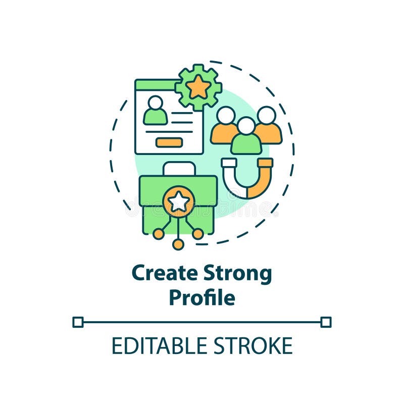 Thin Line Simple Colorful Create Strong Profile Icon Concept Stock ...