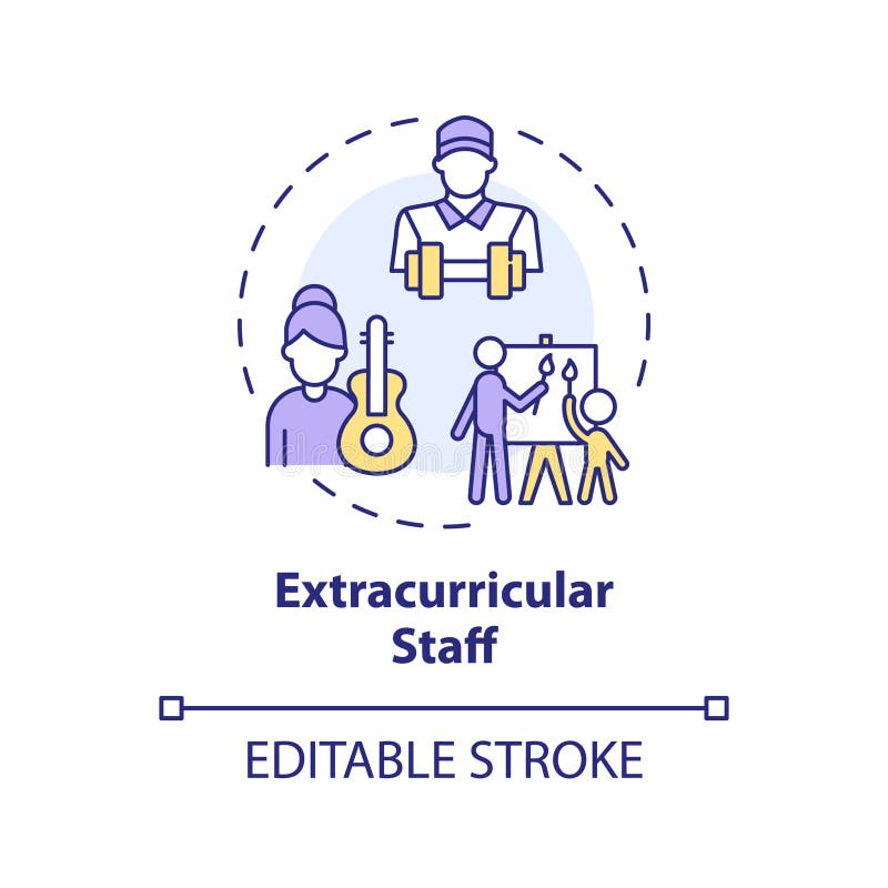 Thin Line Simple Colorful Extracurricular Staff Icon Concept Stock ...