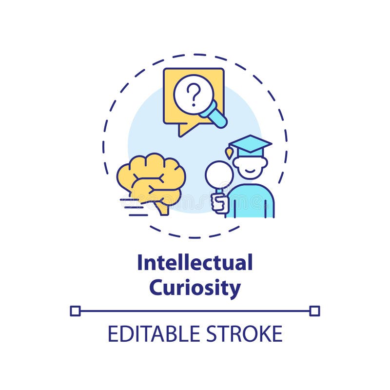 Thin Line Simple Colorful Intellectual Curiosity Icon Concept Stock ...