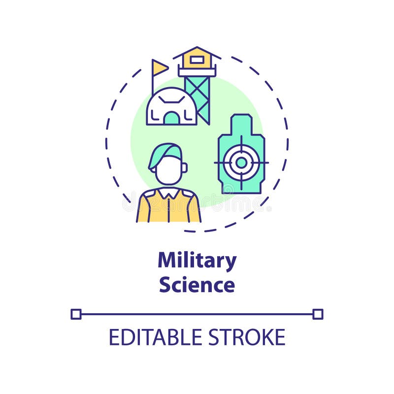 Thin Line Simple Colorful Military Science Icon Concept Stock Vector ...