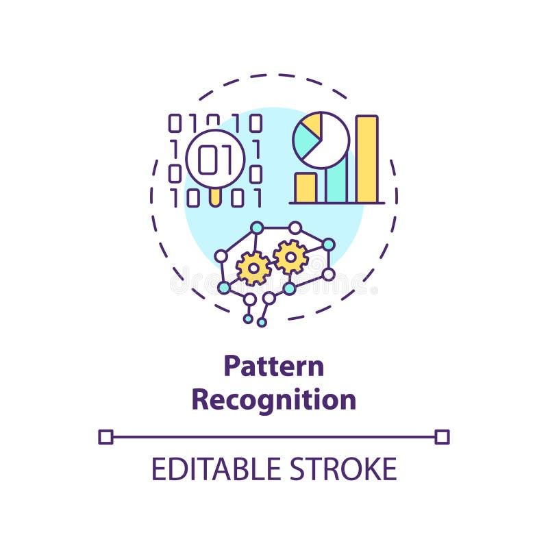 Thin Line Simple Colorful Pattern Recognition Icon Concept Stock Vector ...